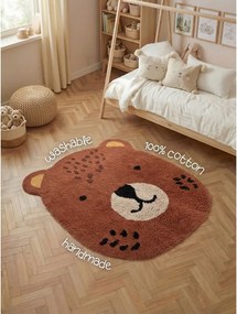 Hnědý pratelný/ručně tkaný bavlněný dětský koberec 120x149 cm Snuggle Berry – Hanse Home