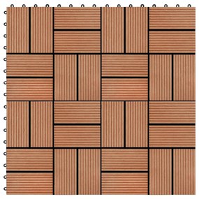 Terasové dlaždice z dřevoplastu 11 ks 30x30 cm 1 m² odstín teak,  45032