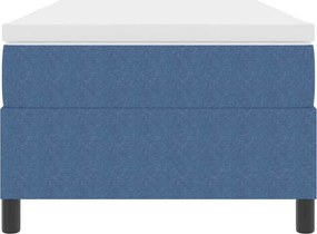 Postel s boxspringem Modrá a bílá 90 x 200 cm Žebrovaná látka 3337445