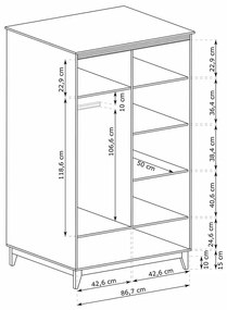 WINDSOR k | šatní skříň W-10 | 92 cm | kašmír
