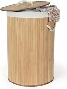 Compactor Bamboo Bambusový koš na prádlo s víkem - kulatý přírodní / 4