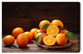 Obraz Čerstvé Pomeranče Na Prknech Nedostatek Nedostatek Přírodní plátno 30x20