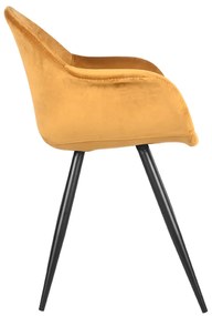 LABEL51 Okrově žlutá sametová jídelní židle Slifro