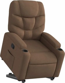 Zvedací polohovací křeslo hnědé textil 3204600