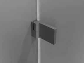 Mexen Lunar-B, výklopný sprchový kout levý 90 x 80 cm, 8mm čiré sklo, grafitový profil, 832-090-080-95-00-L