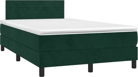 Box spring postel s matrací tmavě zelená 120x190 cm samet 3269846