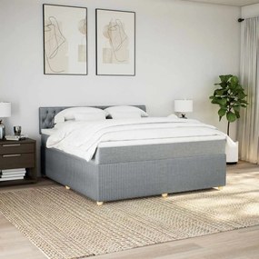 Box spring postel s matrací světle šedá 180 x 200 cm textil 3287542