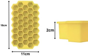 Verk Group Silikonová forma na led, nádoba na 37 kostek, tvar šestiúhelníku