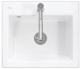 VILLEROY & BOCH Villeroy Boch SUBWAY: keramický dřez, umyvadlo, 600x510mm pro 1-otvorovou baterii, bílá Alpin CeramicPlus, 330901R1