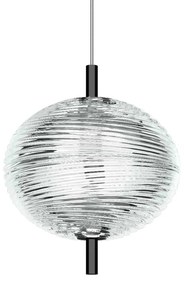 Lodes 16821 4227 Jefferson mini, závěsné svítidlo ze skla a černého kovu, 1x3W LED 2700K stmívatelné, výška 17,5cm