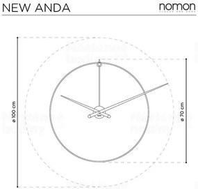 Designové nástěnné hodiny Nomon New Anda G 100cm