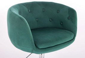 LuxuryForm Barová židle MONTANA VELUR na zlatém talíři - zelená