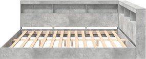 Knihovna postel Betonová šedá 180 x 200 cm Kompozitní dřevo 3335746