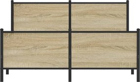 Kovový rám postele bez matrace dub sonoma 150 x 200 cm 3301362