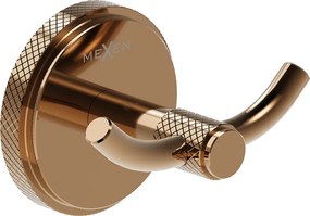 Mexen Gravo, nástěnný dvojitý háček na ručníky, růžové zlato, 70A93012-60