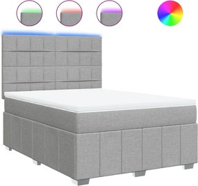 Box spring postel s matrací světle šedá 140 x 200 cm textil 3293991