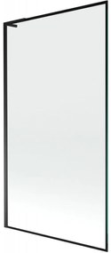 Mexen Next L, 1-křídlová vanová zástěna 100 x 150 cm, 6mm čiré sklo-černý vzor, ​​černý profil, 895-100-000-03-70-70