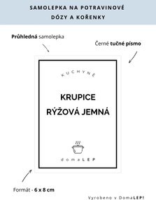 KRUPICE RÝŽOVÁ JEMNÁ - omyvatelná samolepka na dózu, výběr rozměrů Ø 5 cm / 5 x 5 cm / 6 x 8 cm | DomaLEP