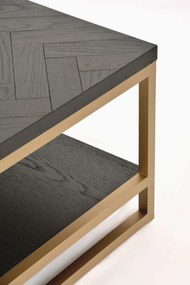 Konferenční stolek Seville 120 cm z masivu černý/zlatý