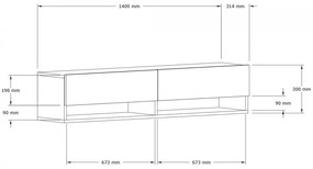 Obývací stěna Arges 141 cm bílá