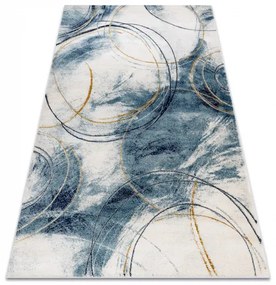 Kusový koberec EMERALD A0087 Luxusní moderní geometrický kruhy modrý zlatý Rozměr: 180x270 cm