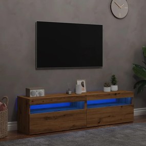 TV stolky s LED 2 ks dub artisan kompozitní dřevo