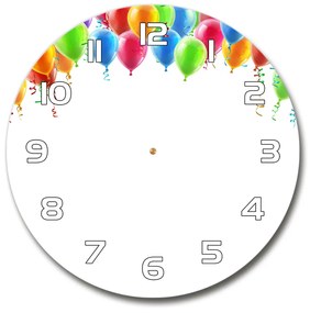Wallmuralia Skleněné hodiny kulaté Barevné balony fi 30 cm