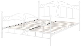 Kovová postel 140 x 200 cm bílá ANTLIA Beliani