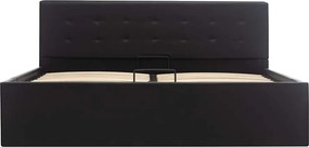 Rám postele zvedací úložný prostor černý umělá kůže 140x200 cm 285513
