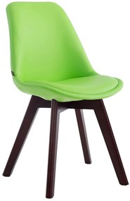 Židle Manado ~ koženka, dřevené nohy ořech - Zelená