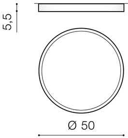 Moderní LED stropní svítidlo Monza II R 50 4000K černé