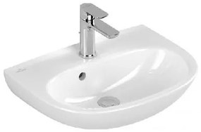 Villeroy & Boch O.novo - Umývátko 45x36 cm, s přepadem, otvor pro baterii, CeramicPlus, alpská bílá 434045R1