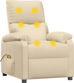Masážní křeslo krémové textil 322455