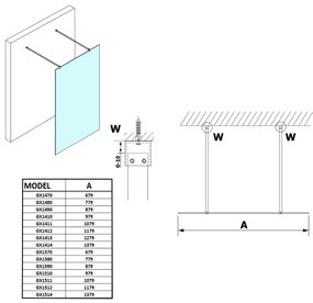 Gelco Gelco, VARIO BLACK jednodílná sprchová zástěna do prostoru, sklo nordic, 1200 mm, GX1512-02