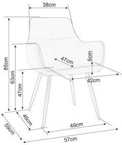 Jídelní židle Maya Velvet, šedá