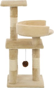 Škrabadlo pro kočky se sisalovými sloupky 65 cm béžové 170609