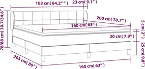 Box spring postel s matrací modrá 160x200 cm textil 3126819
