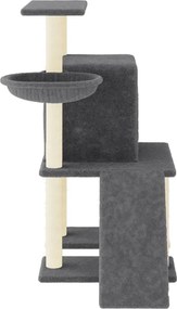 Škrabadlo pro kočky se sisalovými sloupky tmavě šedé 96,5 cm 172078