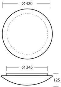 Osmont 71177 Aura 11, stropní/nástěnné svítidlo z triplexového skla 19W LED 3000/4000K IP44, průměr 42cm