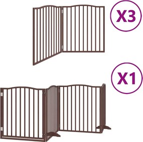Zábrana pro psy s dvířky skládací 10 panelů hnědá 800 cm topol 3155639