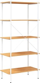 Policový regál s 5 policemi bílý a dub 80 x 40 x 163 cm 336350