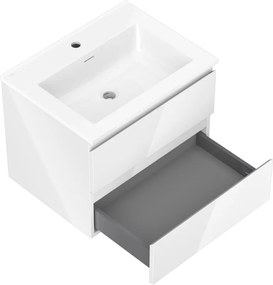 Mexen Orio koupelnová skříňka 60 cm s umyvadlem Otis, 2 zásuvky, bílý lesk - 91A10-06047-2-BFF00-W18M00