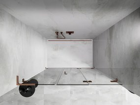 Mexen Lunar-F, L pravé skládací sprchové dveře 140 cm, 8mm čiré sklo, měděný matný profil, 836SL-140-050-65-00-P