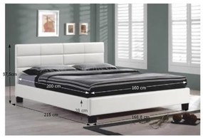 Manželská postel 160 cm Mivory bílá (s roštem). 779308