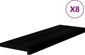 Nášlapy na schody 8 ks hnědo-černé 80x25x2 cm masivní dub 3283026