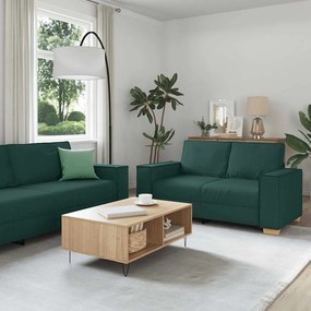2dílná sedací souprava s poduškami tmavě zelená textil 3324696
