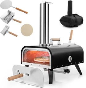Costway Venkovní pec na pizzu z nerezové oceli s kamenem na pizzu a lopatkou