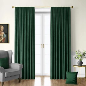 Závěs Velvet, Velur, S Páskou 140 š x 175 v, Zatemňovací 70% Zelená