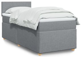 Box spring postel s matrací světle šedá 80 x 200 cm textil 3288800