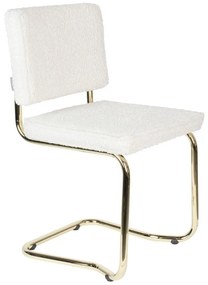 OnaDnes -20% Bílá látková jídelní židle ZUIVER TEDDY KINK